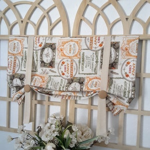 Harvest Cider Farmhouse and Natural Tie up Valance, Farmhouse Fall ...