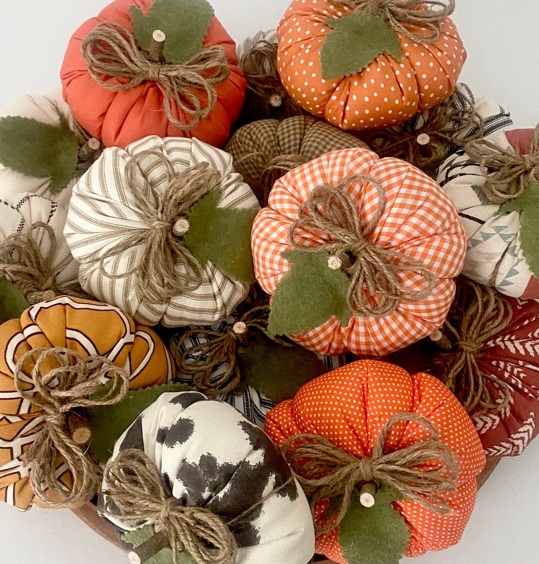 Farmhouse Fabric Pumpkins: Rustic Fall Decor - Etsy