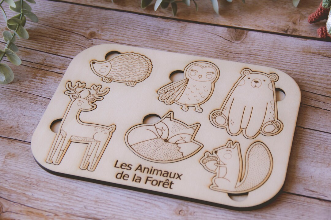 Educational Wooden Puzzle for Children to Learn Forest Animals - Etsy