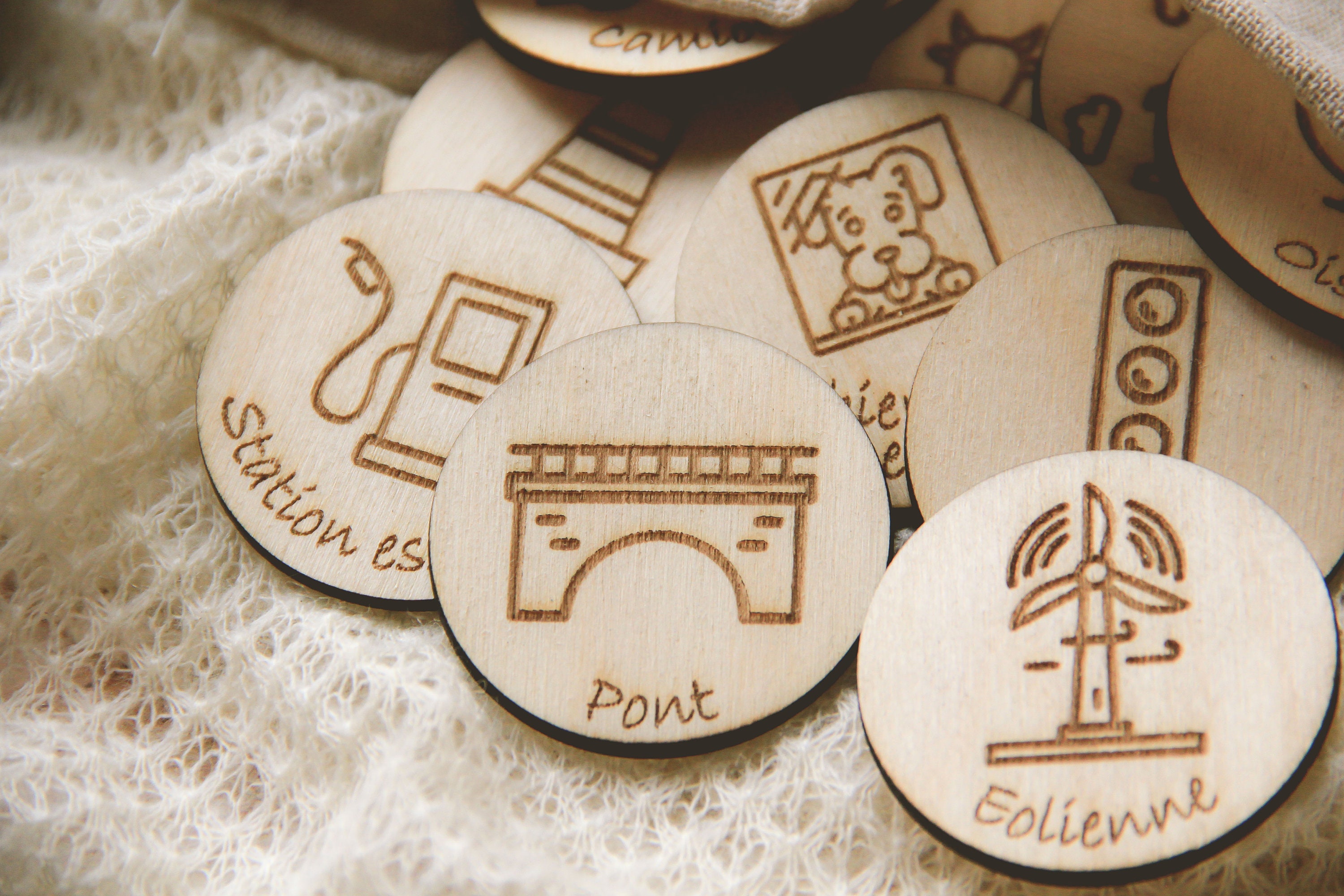 Game of hunting pucks to find wooden theme BEACH Learning & School Toys ...