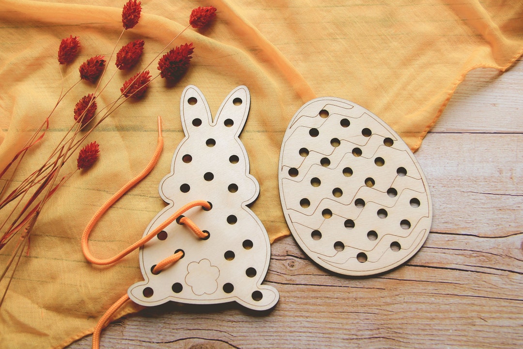 Rabbit and Egg Easter Lacing Cards Work on Fine Motor Skills - Etsy UK