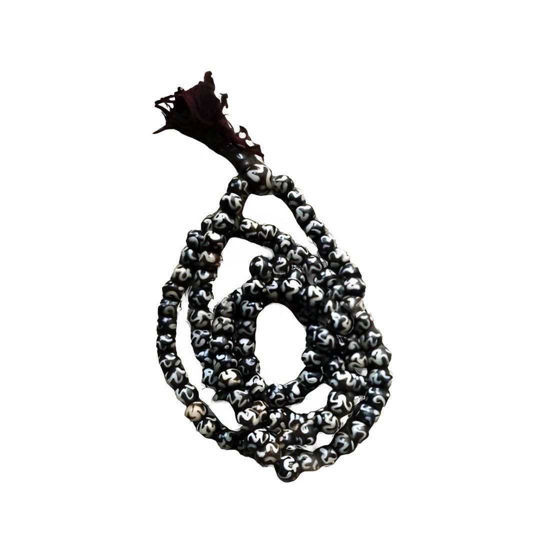 Om Symbol Yak Bone Mala Dark Brown 108 Beads in 8mm Prayer Mala. - Etsy