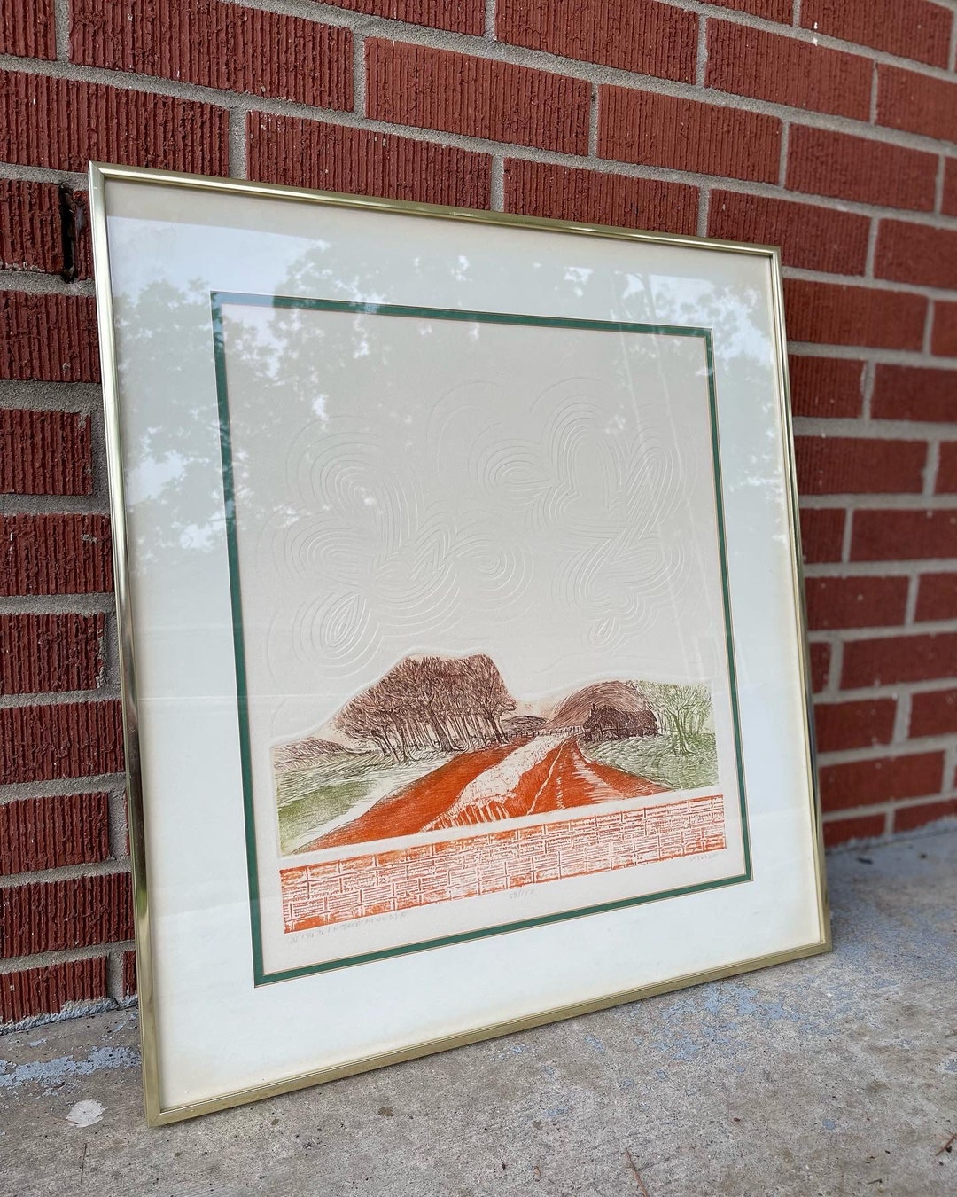 Signed Embossed Intaglio Print wind in the - Etsy