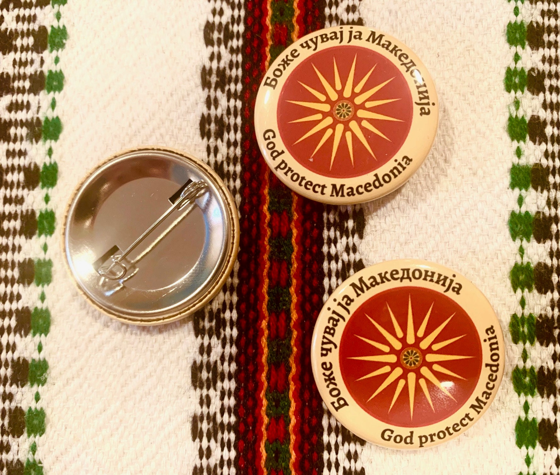 3 Macedonian Flag Pins Macedonian Flag Badge Macedonia Gift for Macedonian - Etsy