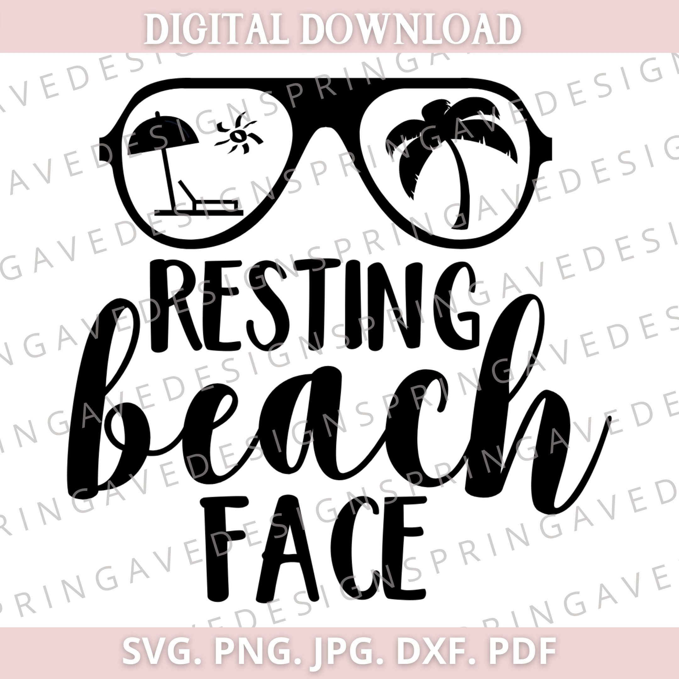 Resting Beach Face SVG Beach SVG Commercial Svg Personal - Etsy