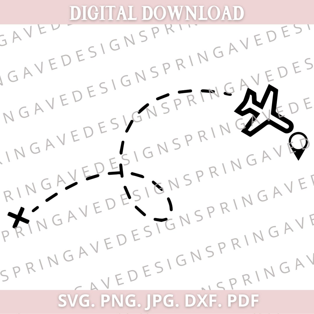 Flight Path SVG Travel SVG Vacation SVG Commercial Svg - Etsy