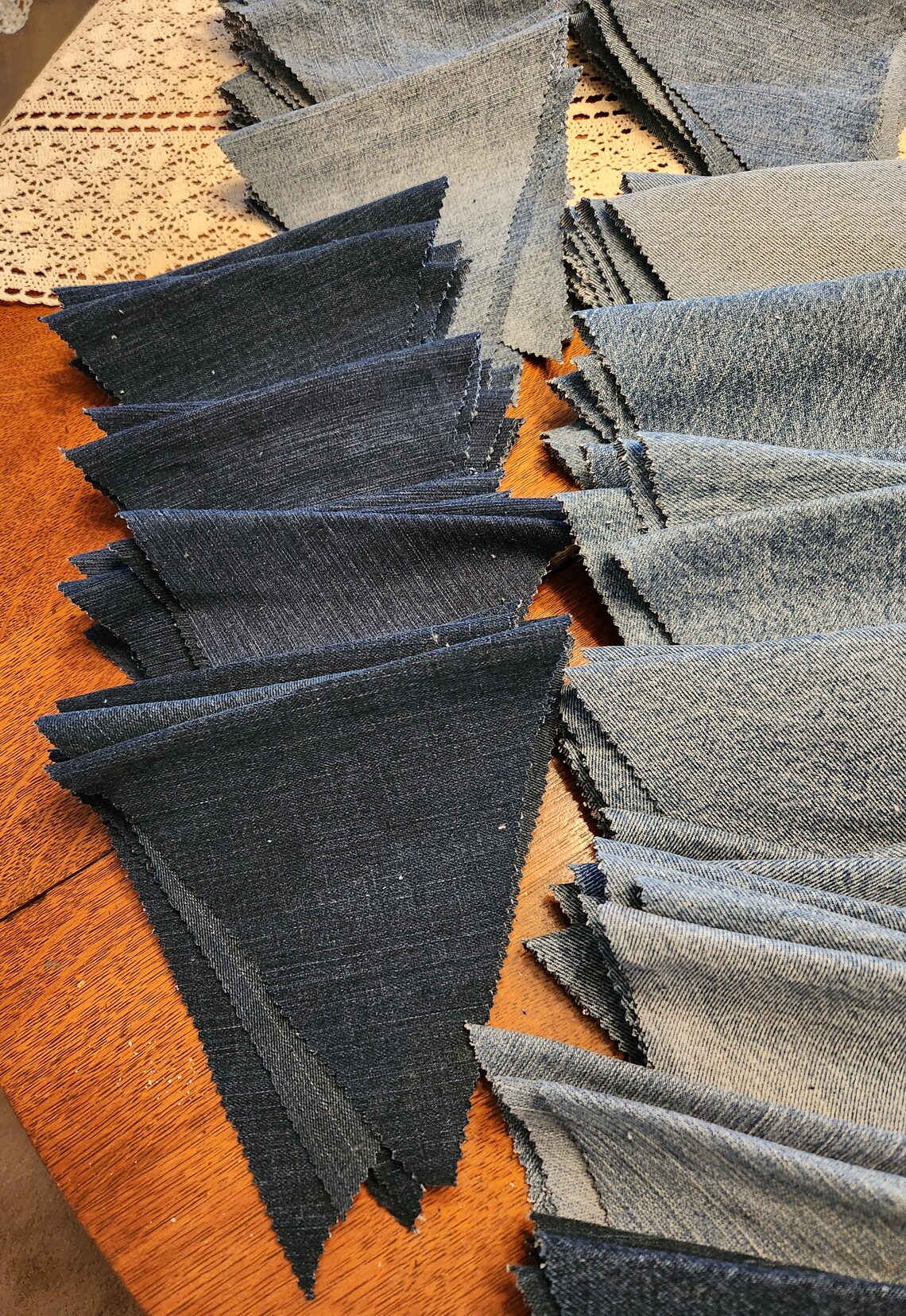 Denim Blue Jean Pennant Flags Banner Bunting Flags - Etsy