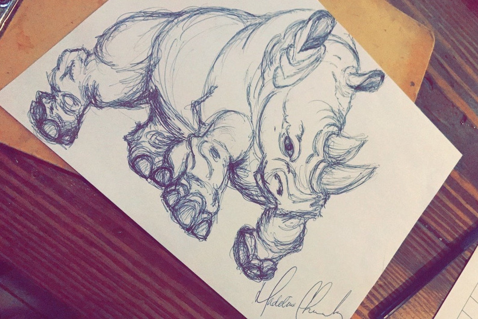 Original Ink Drawing on Paper, Animal and Wildlife; Made to Order ...