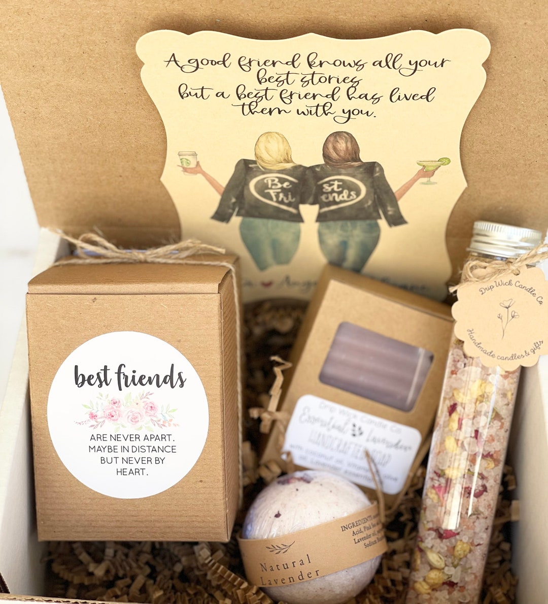 Best Friend Gift Box, Personalized Gift Set, Coconut Wax Candle ...