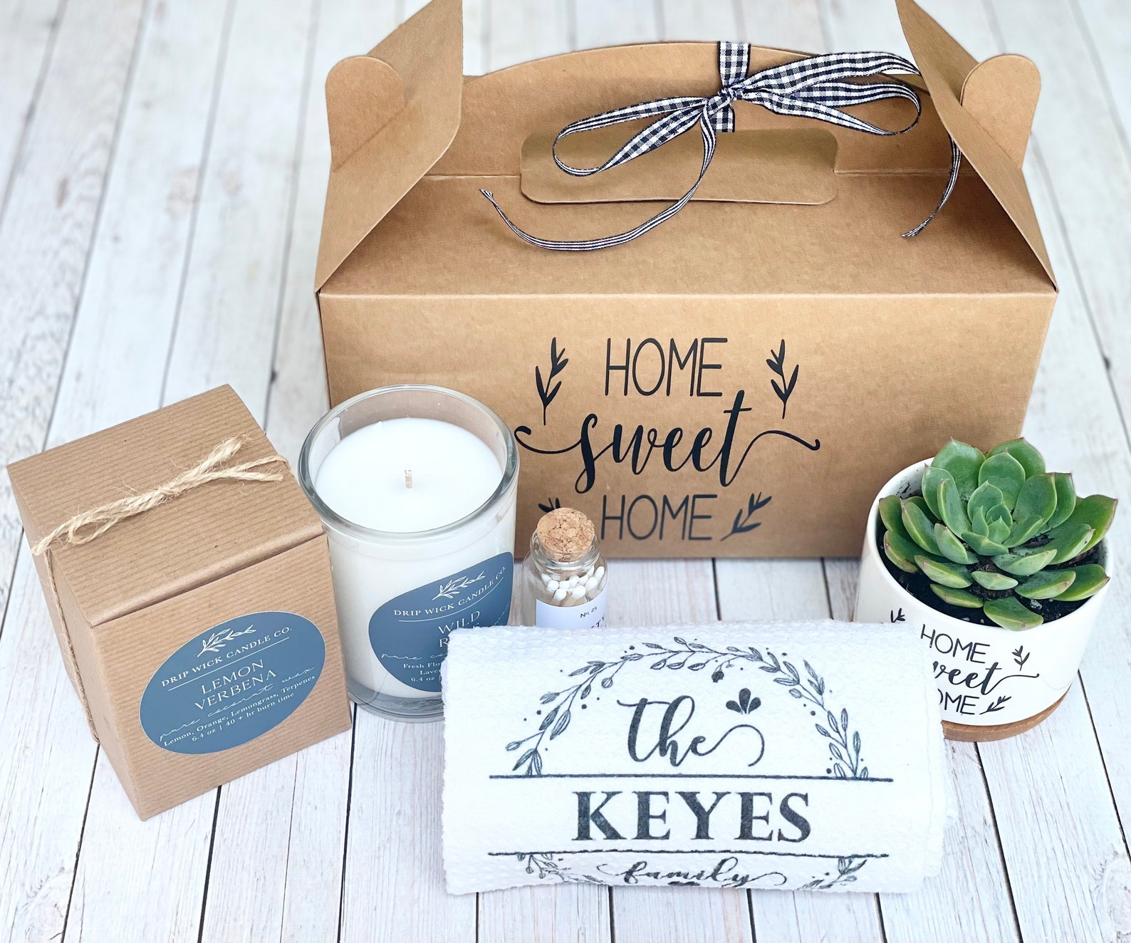 New Home Gift Set 2 Personalized Gift Box Real Estate - Etsy
