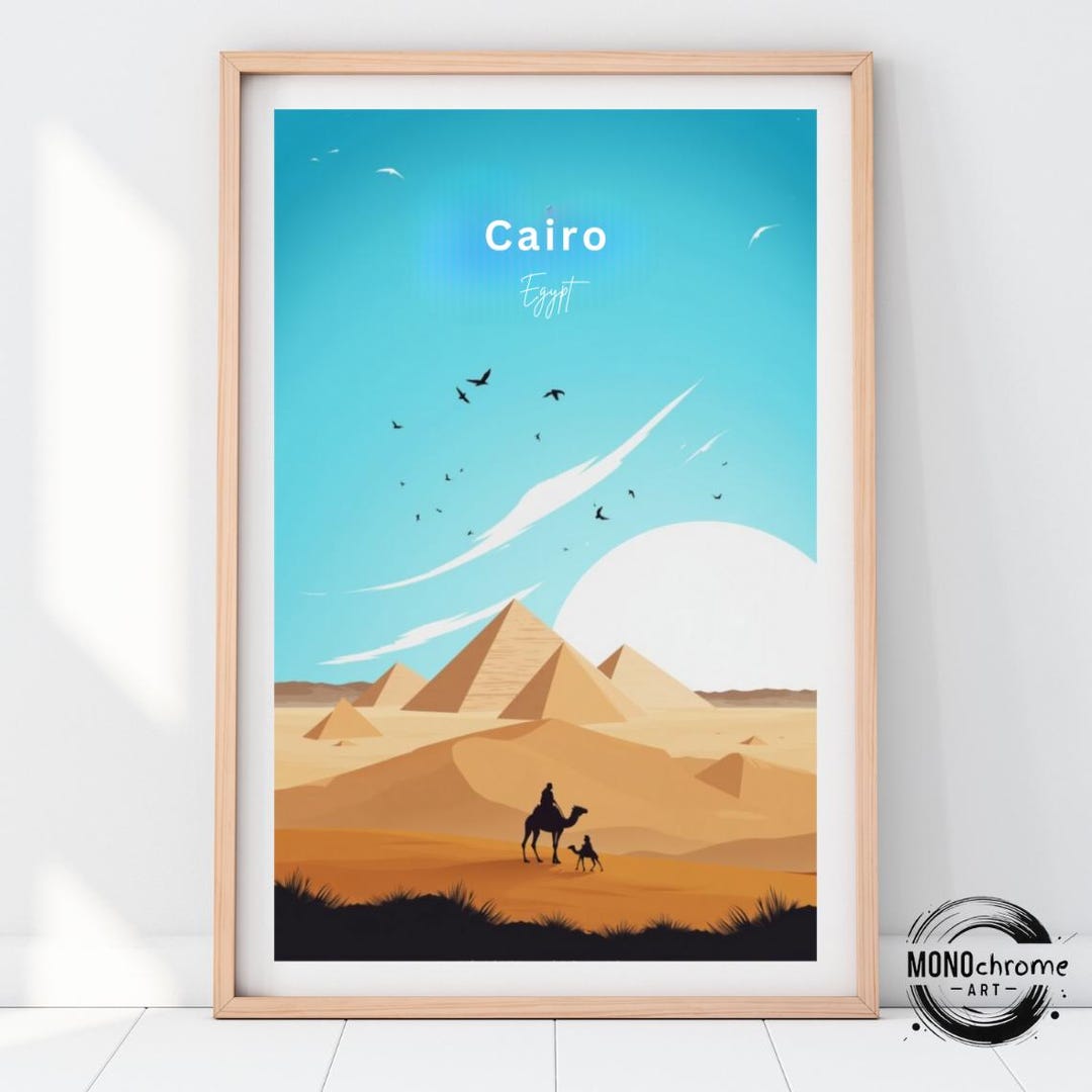 Cairo Travel Print - Egypt, Cairo Poster, Artwork, Birthday Present, Wedding Gift, Custom Text ...