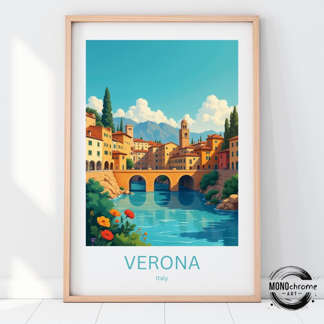 Verona Travel Print - Italy, Verona Poster, Verona Artwork, Birthday ...