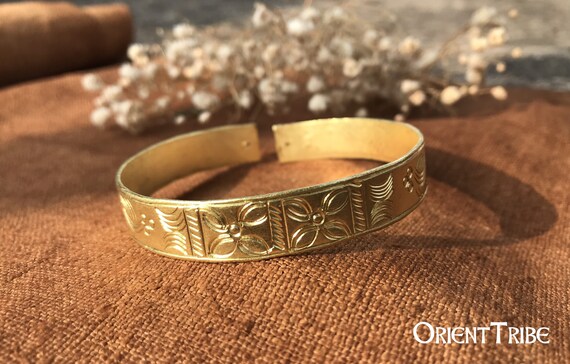 Gold & Silver Vintage Hmong Engraved Bracelet Tribal | Etsy