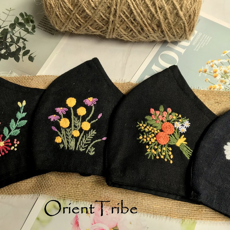 Embroidery Face Mask - Etsy