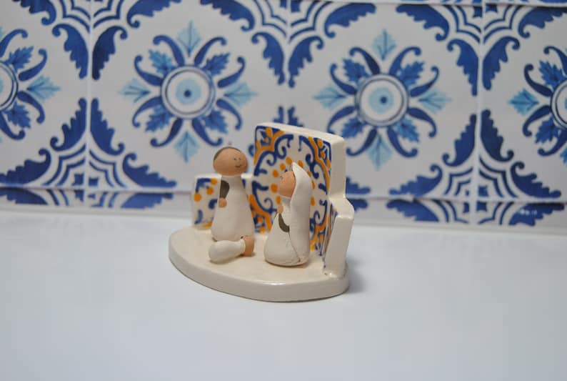 Mini Nativity Scene, Ceramic, Gift, Tile, Collection Handmade Christmas ...