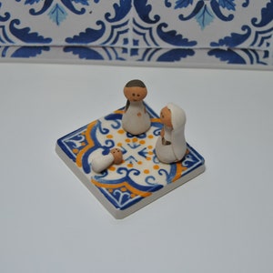 Mini Nativity Scene, Ceramic, Gift, Tile, Collection Handmade Christmas ...