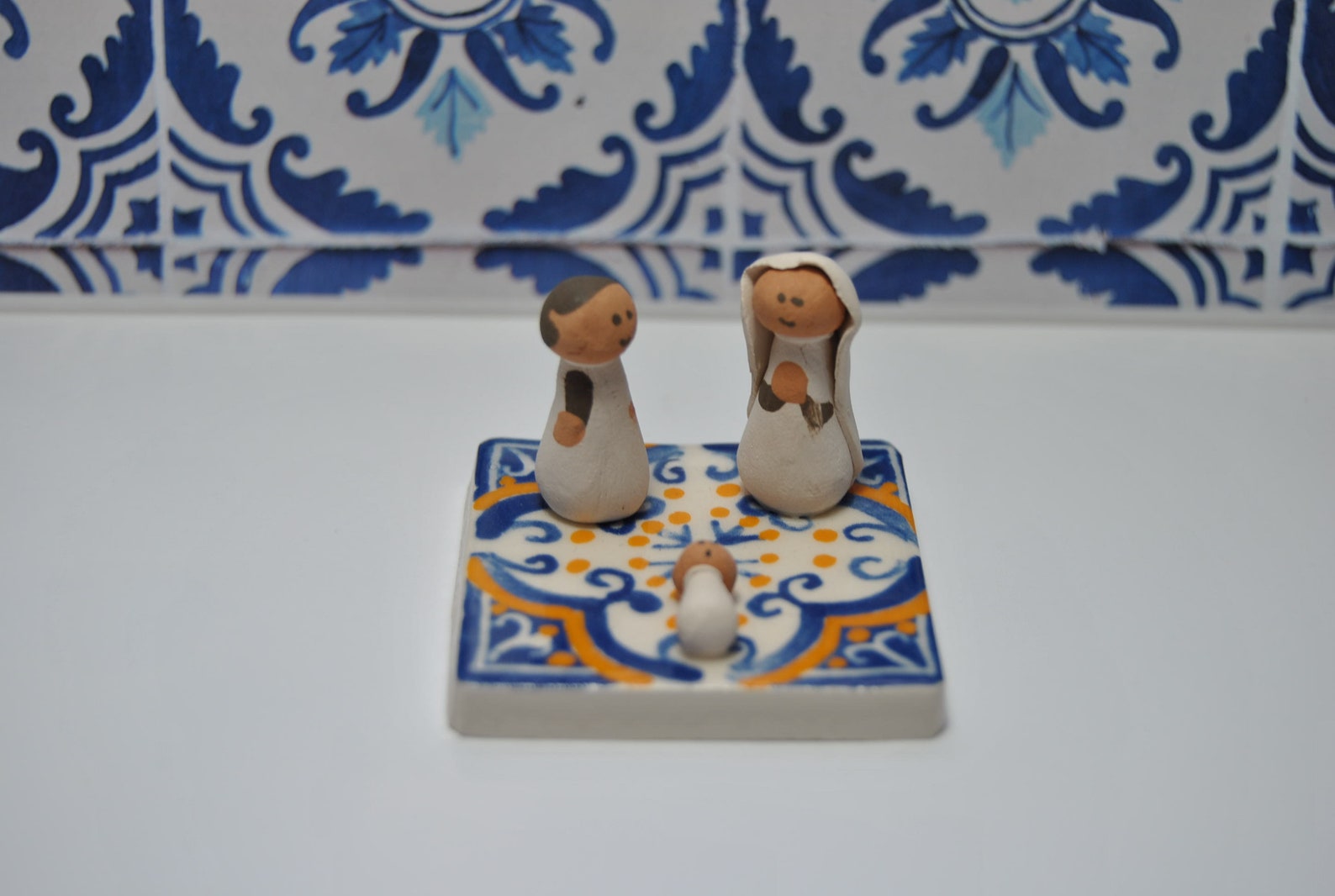 Mini Nativity Scene, Ceramic, Gift, Tile, Collection Handmade Christmas ...