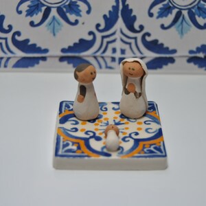 Mini Nativity Scene, Ceramic, Gift, Tile, Collection Handmade Christmas ...