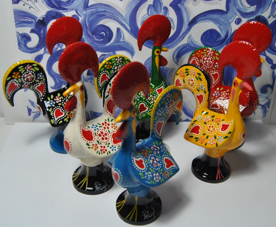 Traditional Barcelos Rooster, 13.5 Cm, Painted by Hand, Metal, Good ...
