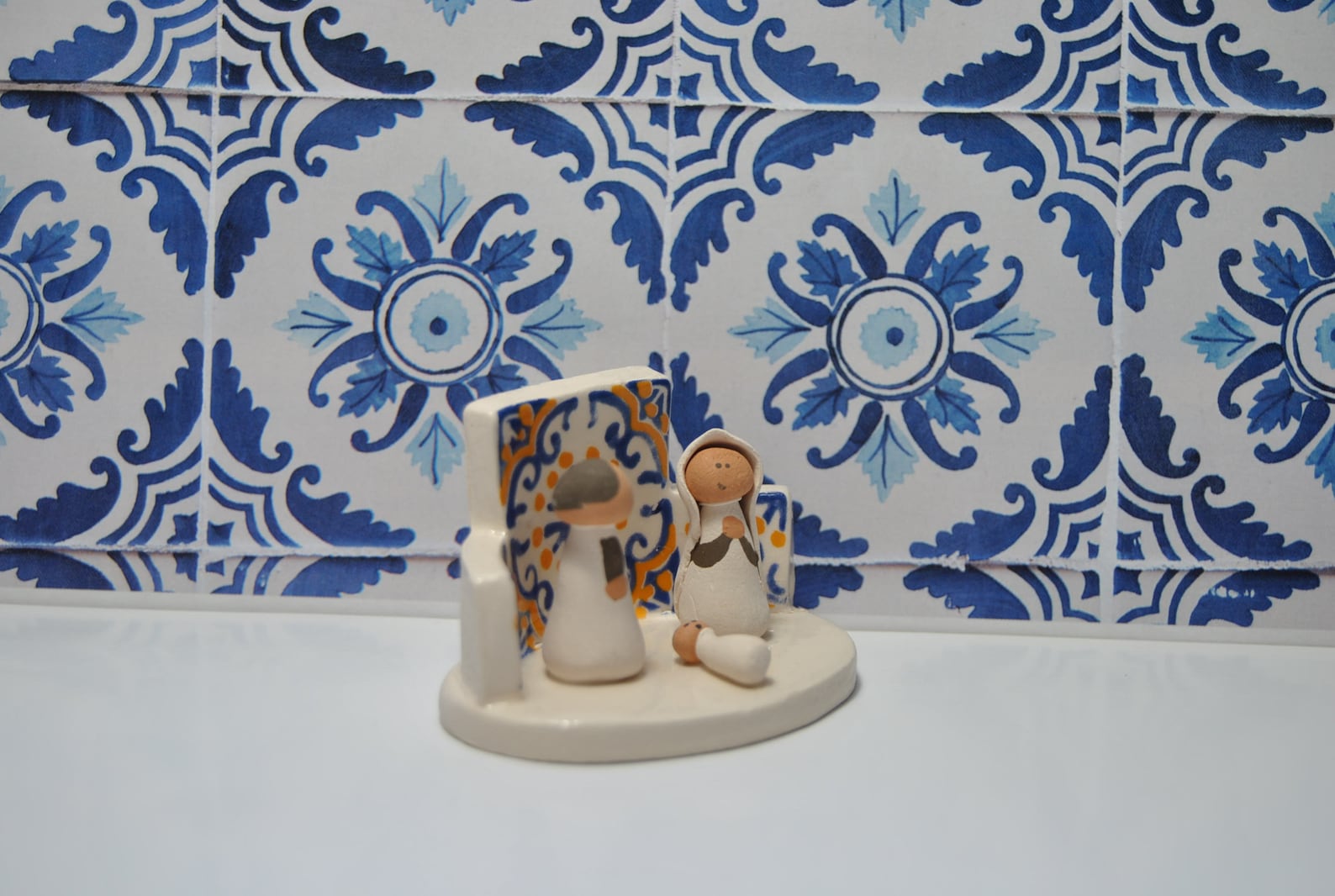 Mini Nativity Scene, Ceramic, Gift, Tile, Collection Handmade Christmas ...