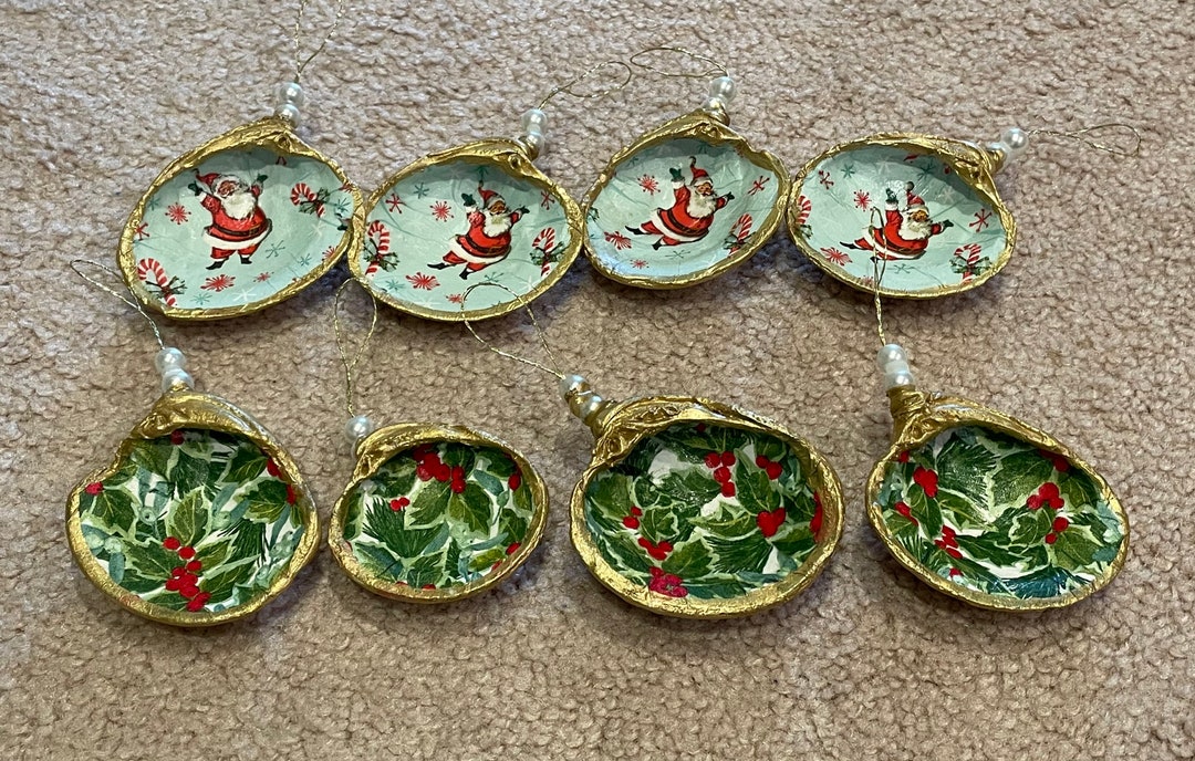 Christmas Clam Ornaments - Set of 4 - Etsy
