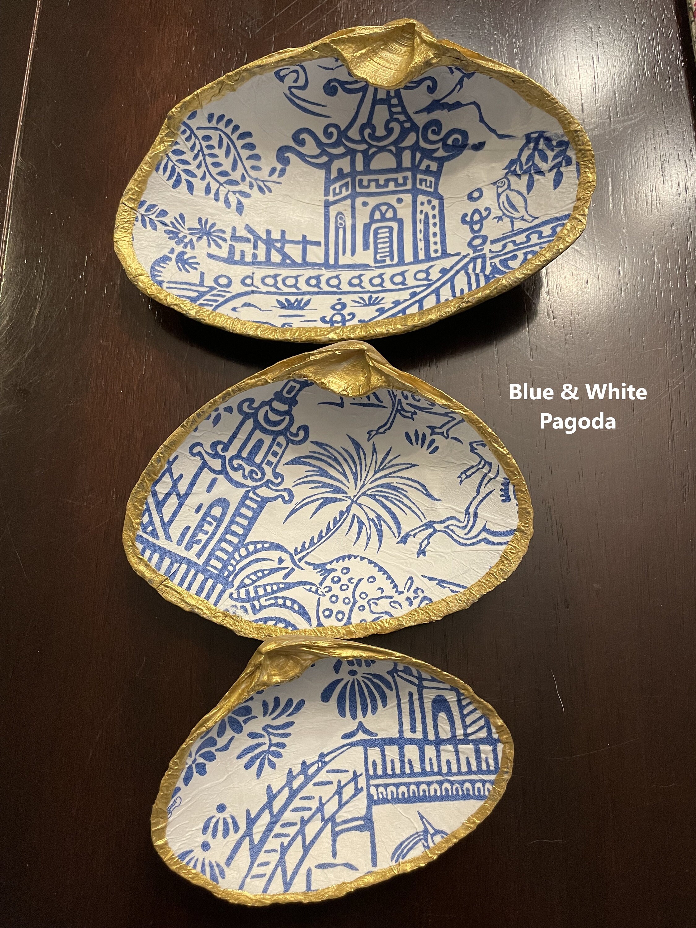 Blue and White Clam Shell Trinket Dish - Etsy