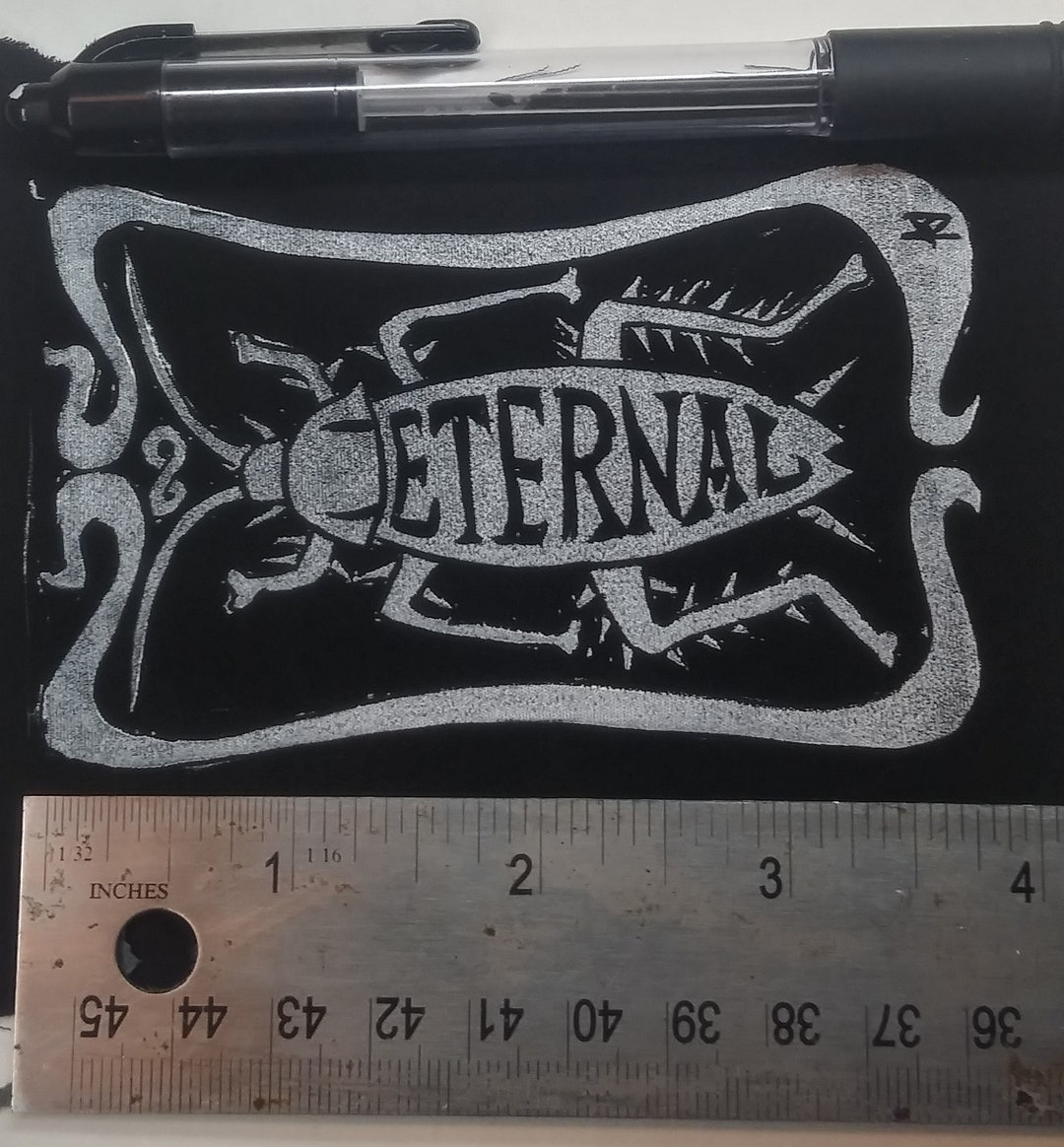 Eternal Cockroach Art Nouveau Linocut Punk Patch (w. Glow in the Dark ...