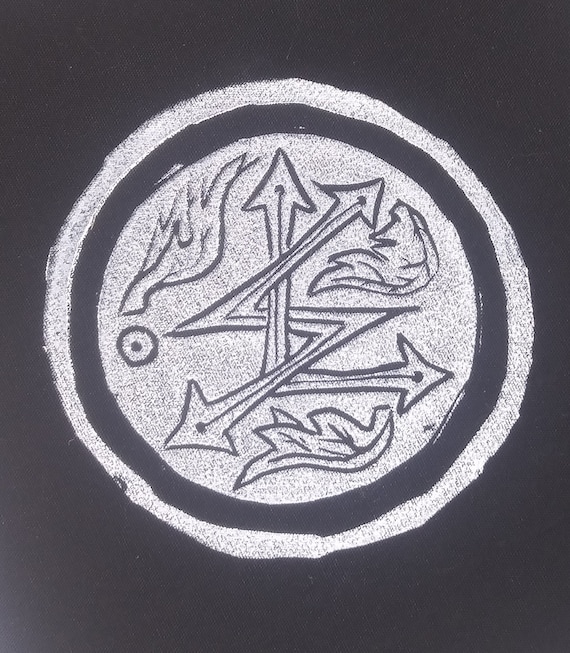 LS ellis Sigil Art Nouveau Linocut Punk Patch w. Glow in - Etsy