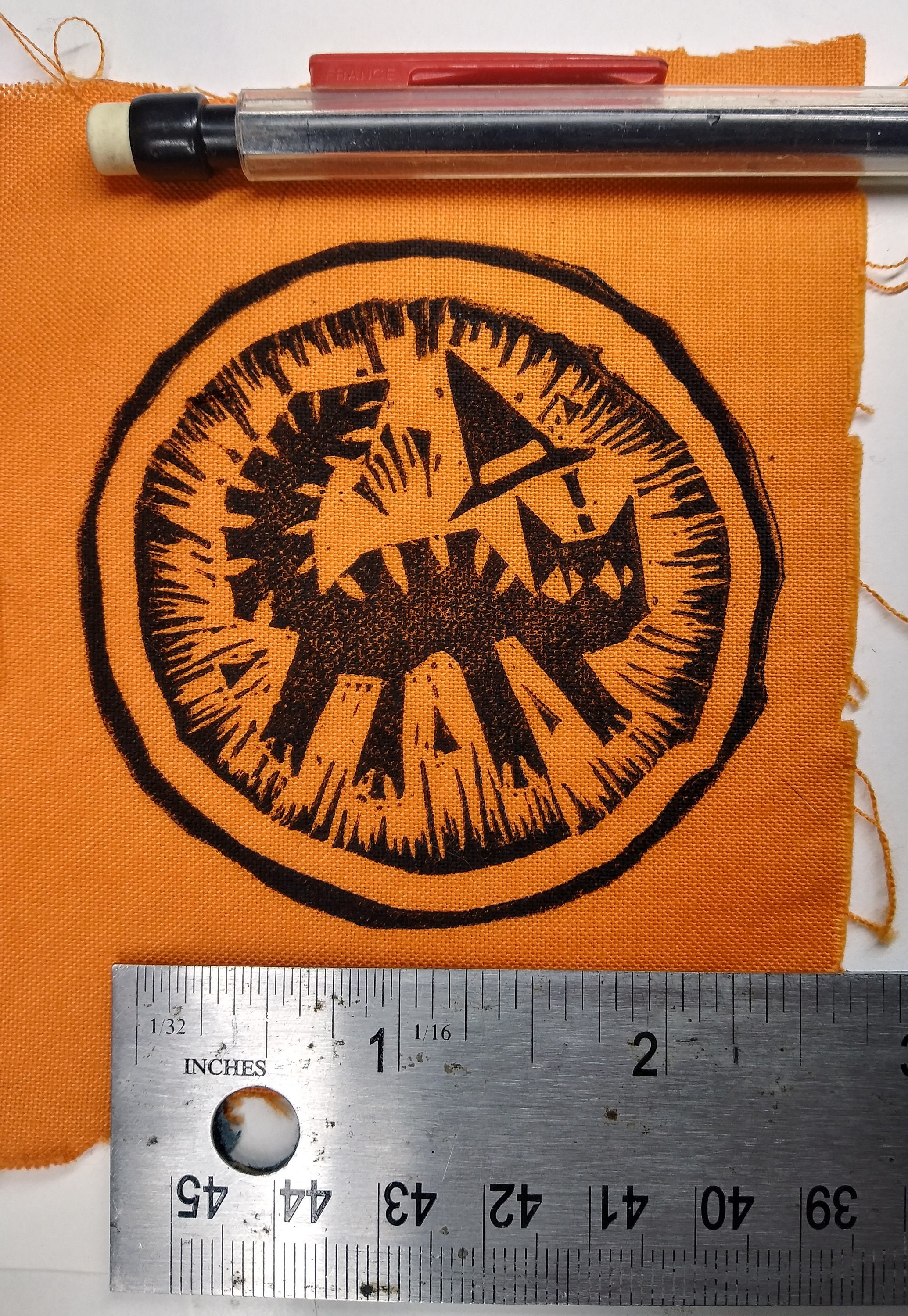 Scaredy Cat Linocut Punk Patch w. Glow in the Dark Option | Etsy