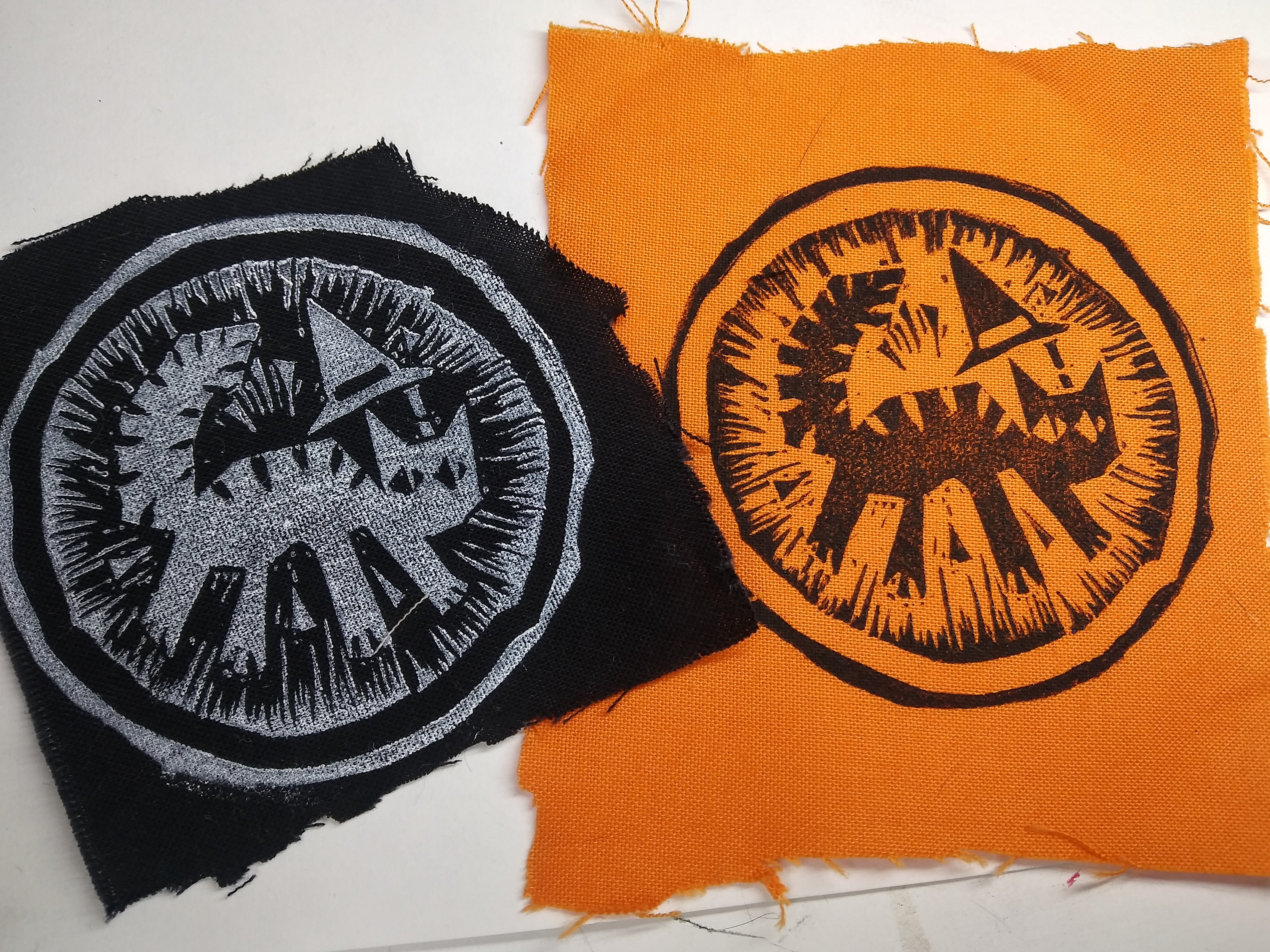 Scaredy Cat Linocut Punk Patch w. Glow in the Dark Option | Etsy