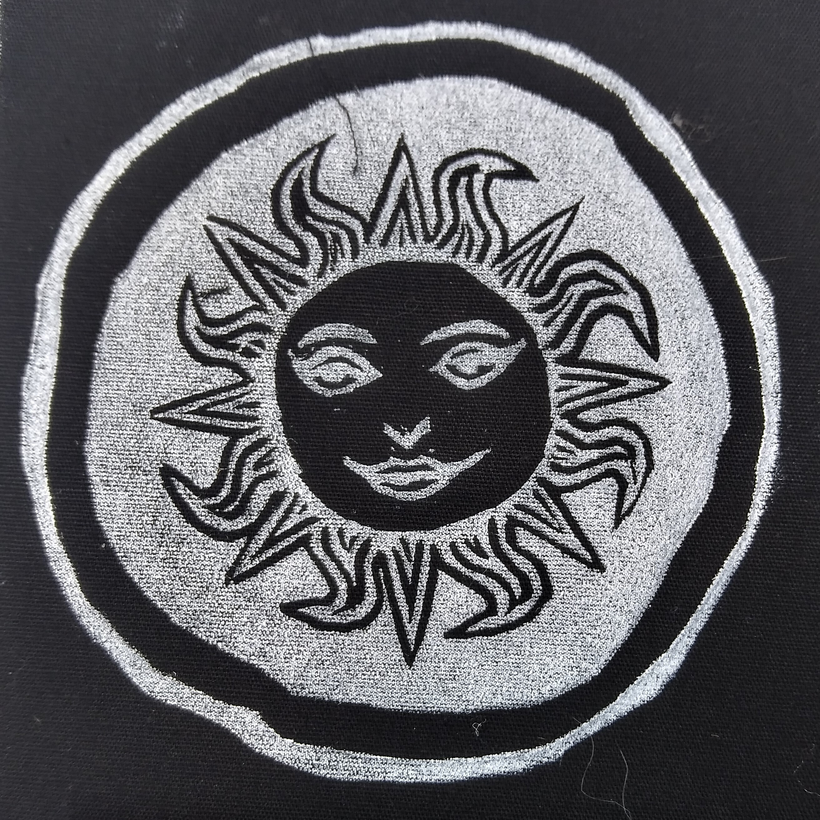 Celestial Sun Linocut Punk Patch w. Glow in the Dark Option - Etsy