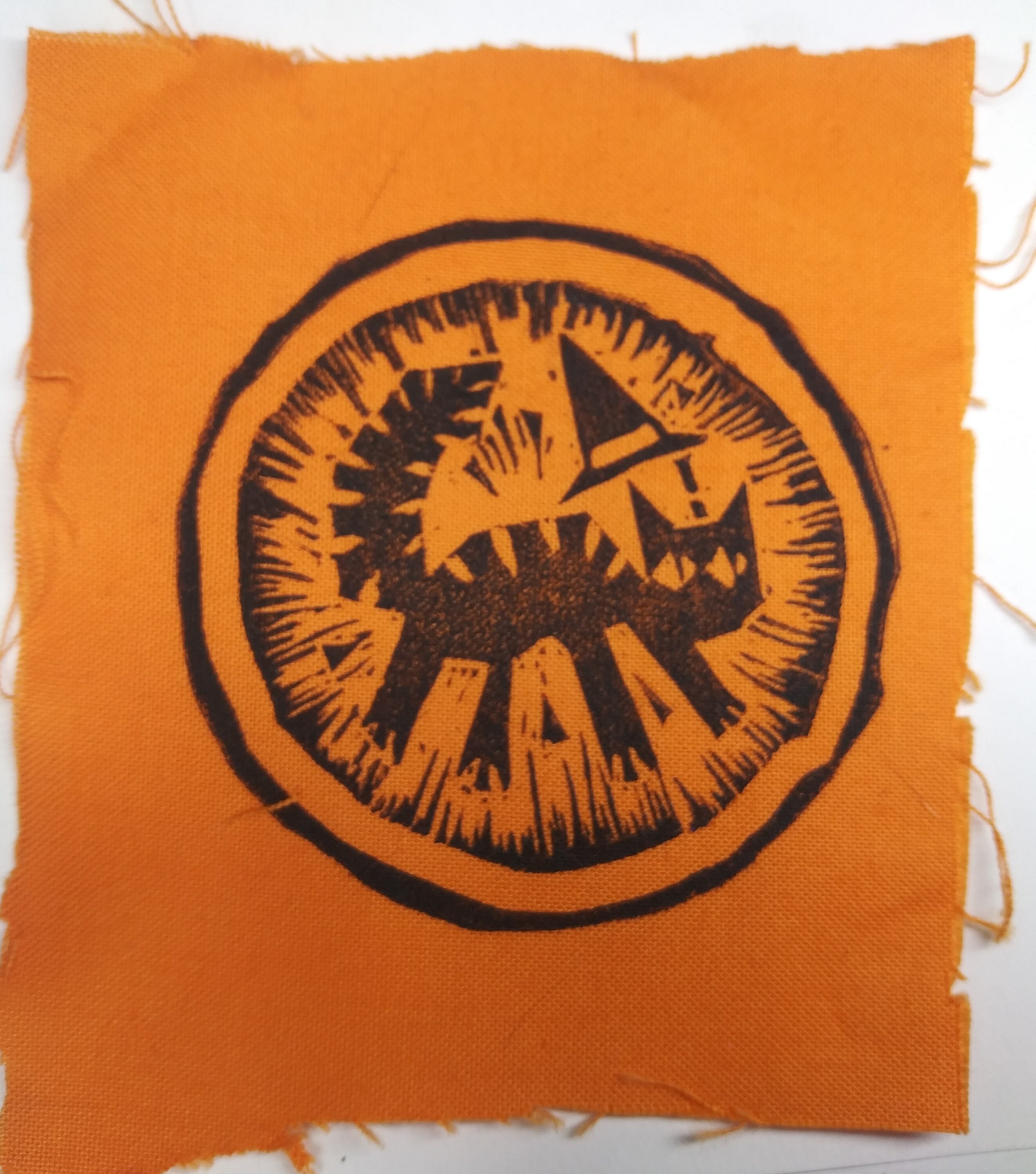 Scaredy Cat Linocut Punk Patch w. Glow in the Dark Option | Etsy