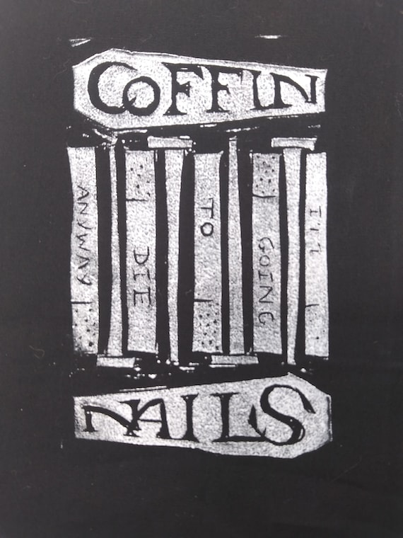 Coffin Nails Cigarette Linocut Punk Patch w. Glow in the Dark | Etsy
