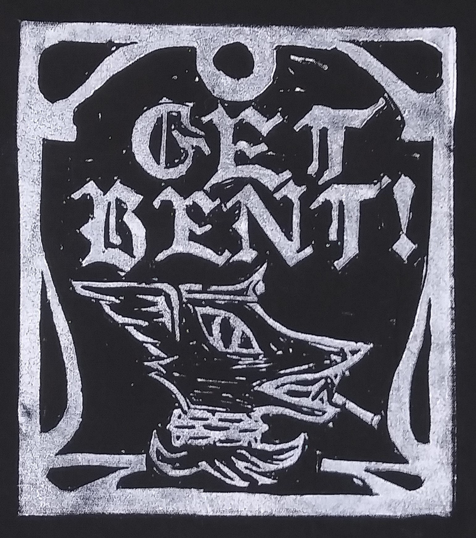 Get Bent Fox Linocut Punk Patch w. Glow in the Dark Option - Etsy