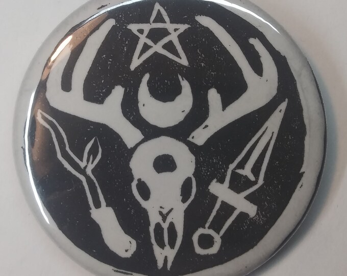 LS ellis Sigil Art Nouveau Linocut Print Button / Pin - Etsy