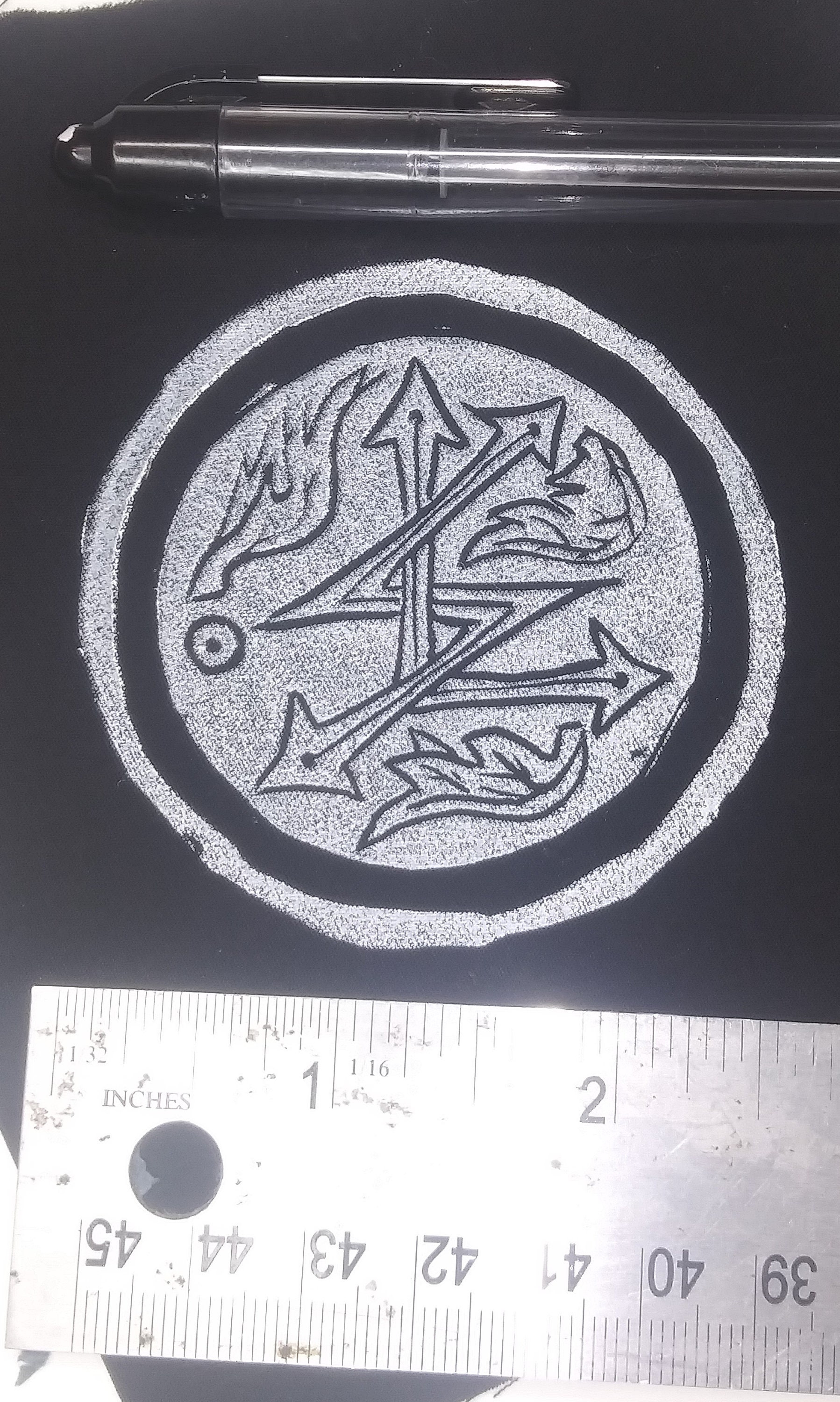 LS ellis Sigil Art Nouveau Linocut Punk Patch w. Glow in - Etsy