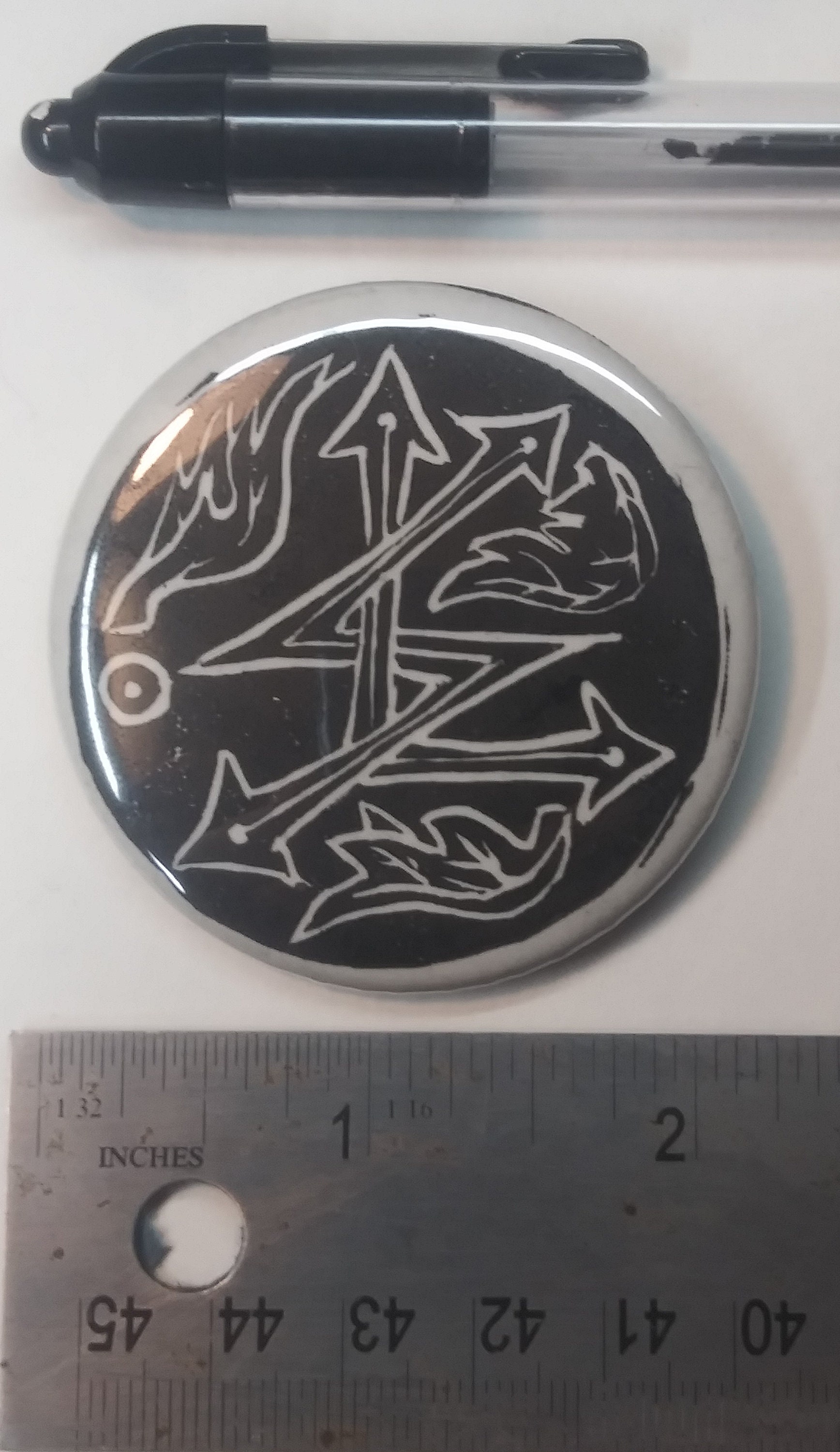 LS ellis Sigil Art Nouveau Linocut Print Button / Pin - Etsy