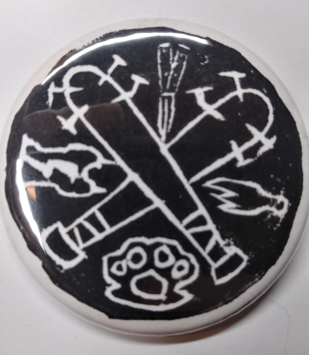Weapons Linocut Print Button / Pin - Etsy