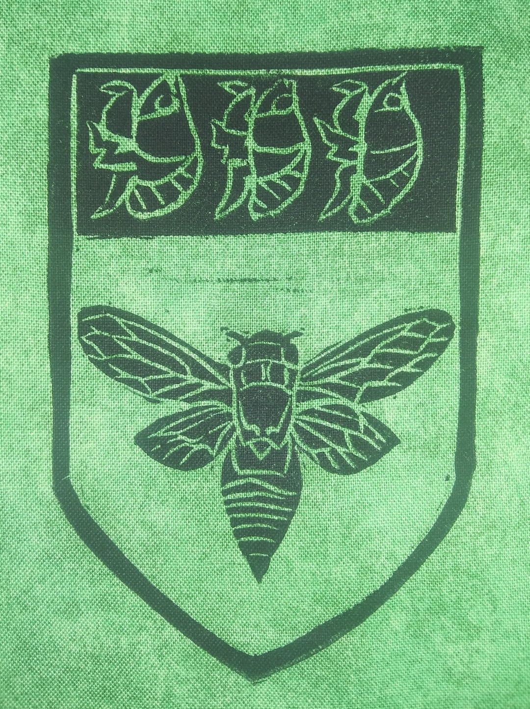 Heraldic Cicada Linocut Punk Patch (w. Glow in the Dark Option) - Etsy