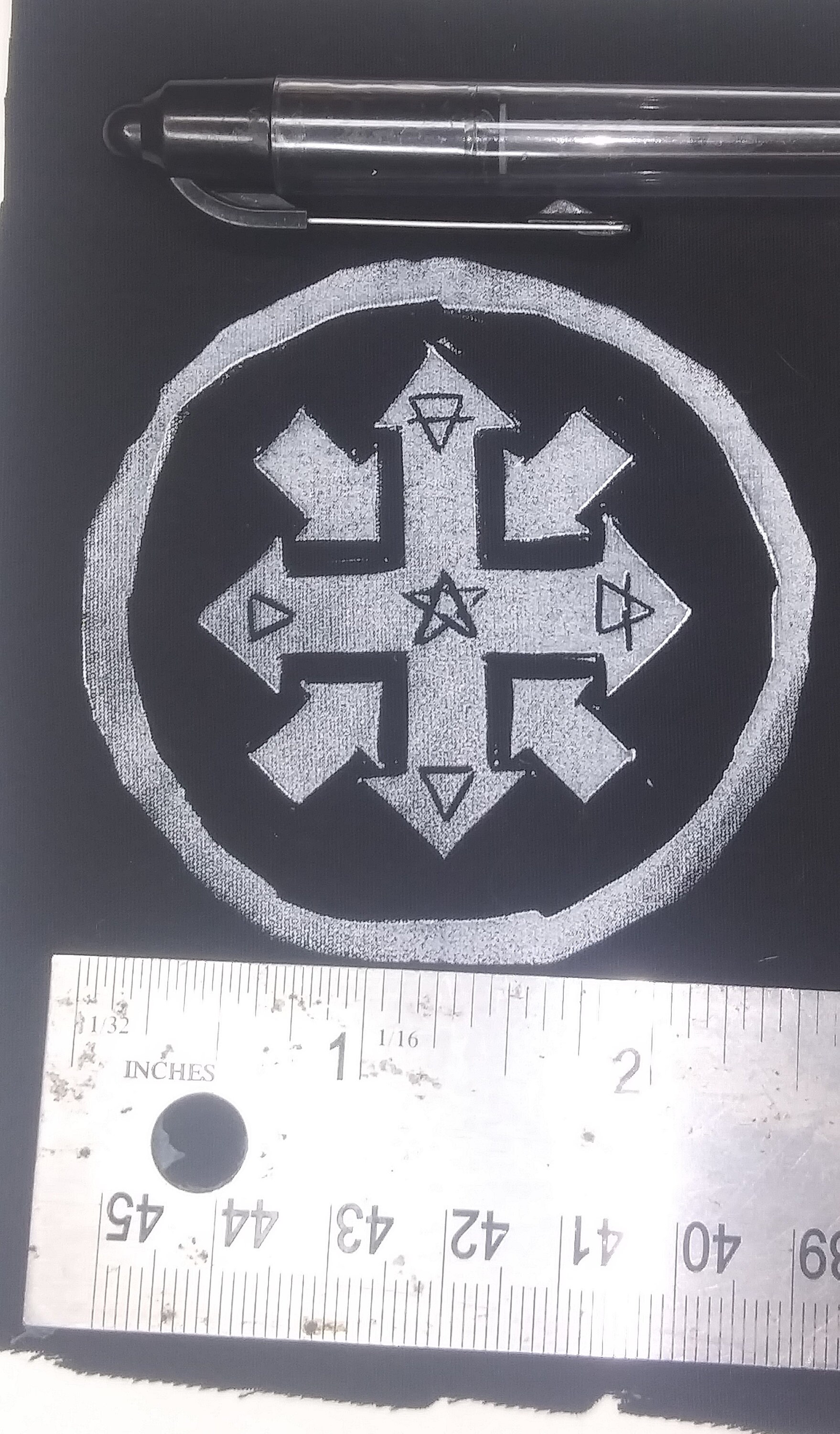 Crossroads Linocut Punk Patch w. Glow in the Dark Option | Etsy