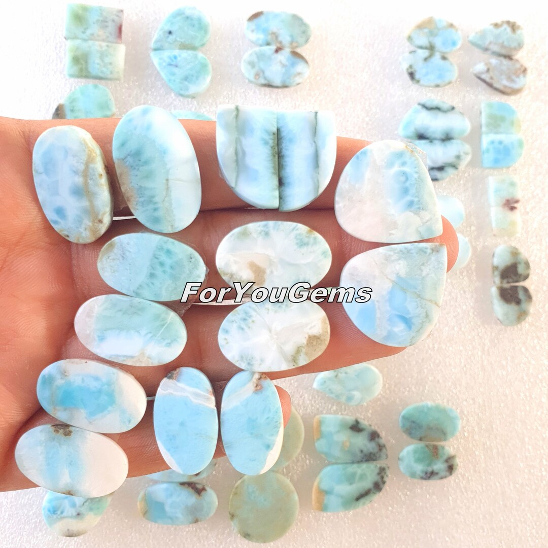 Beautiful Larimar Pair Wholesale Larimar Pair Cabochon Lot - Etsy