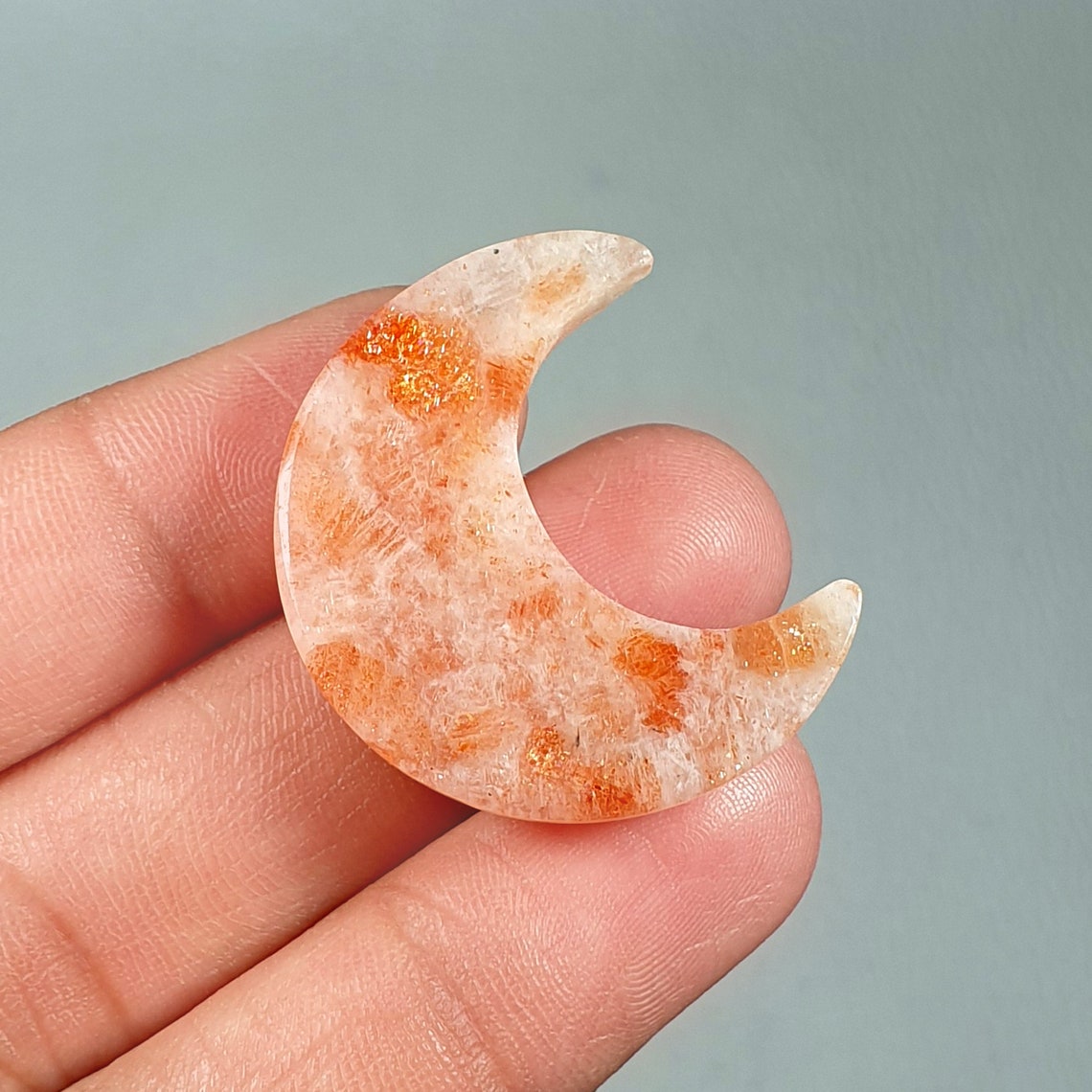 Natural Indian Sunstone Stone Sunstone Half Moon Cabochon | Etsy
