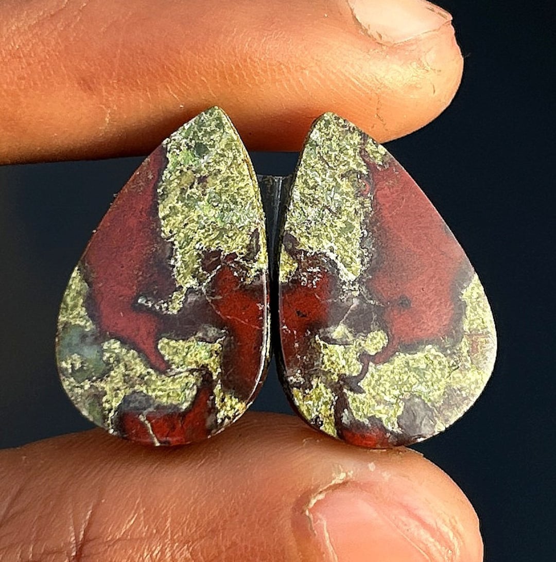 Dragon Blood Jasper Dragon Blood Jasper Matching Pair for Making ...