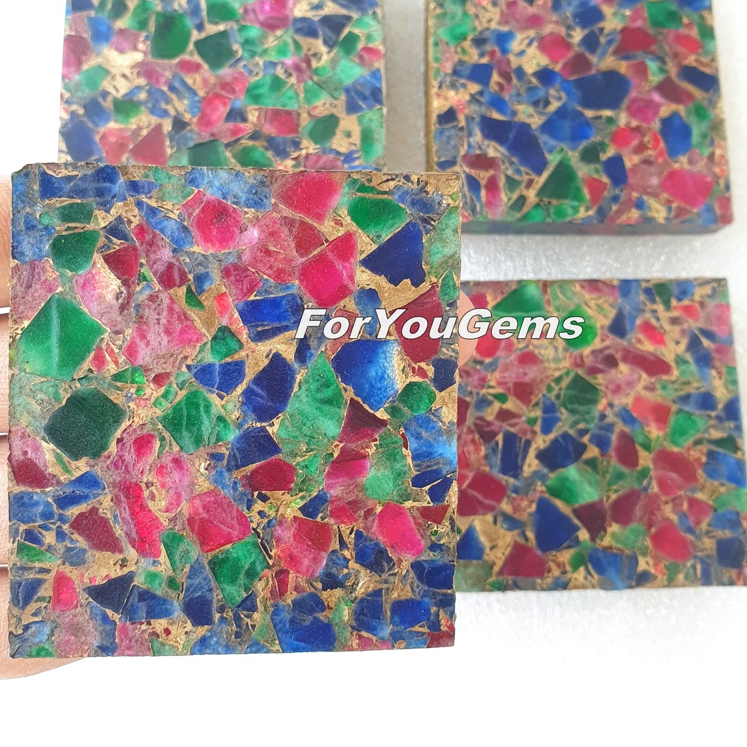 Multi Ruby Emerald Sapphire Slab Wholesale Mix Copper Turquoise Mohave ...