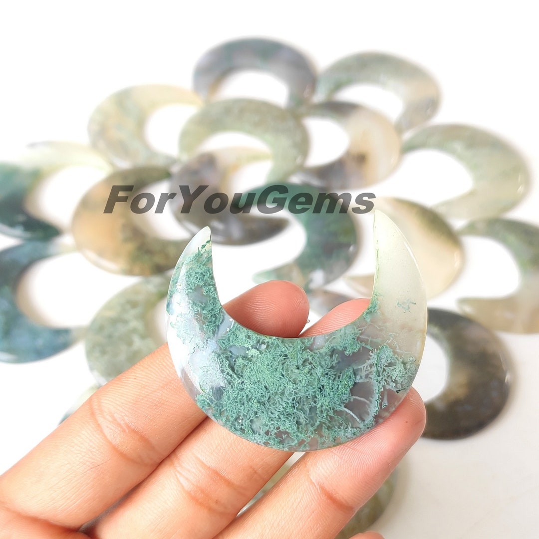 Moss Agate Moon Wholesale Moss Agate Moon, Lot of Moss Agate Moon ...