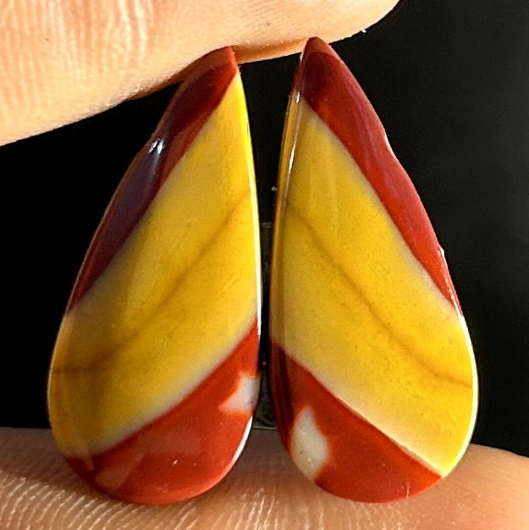 Mookaite Pair Mookaite Pear Shaped for Making Jewelry and Things. T.I.O ...
