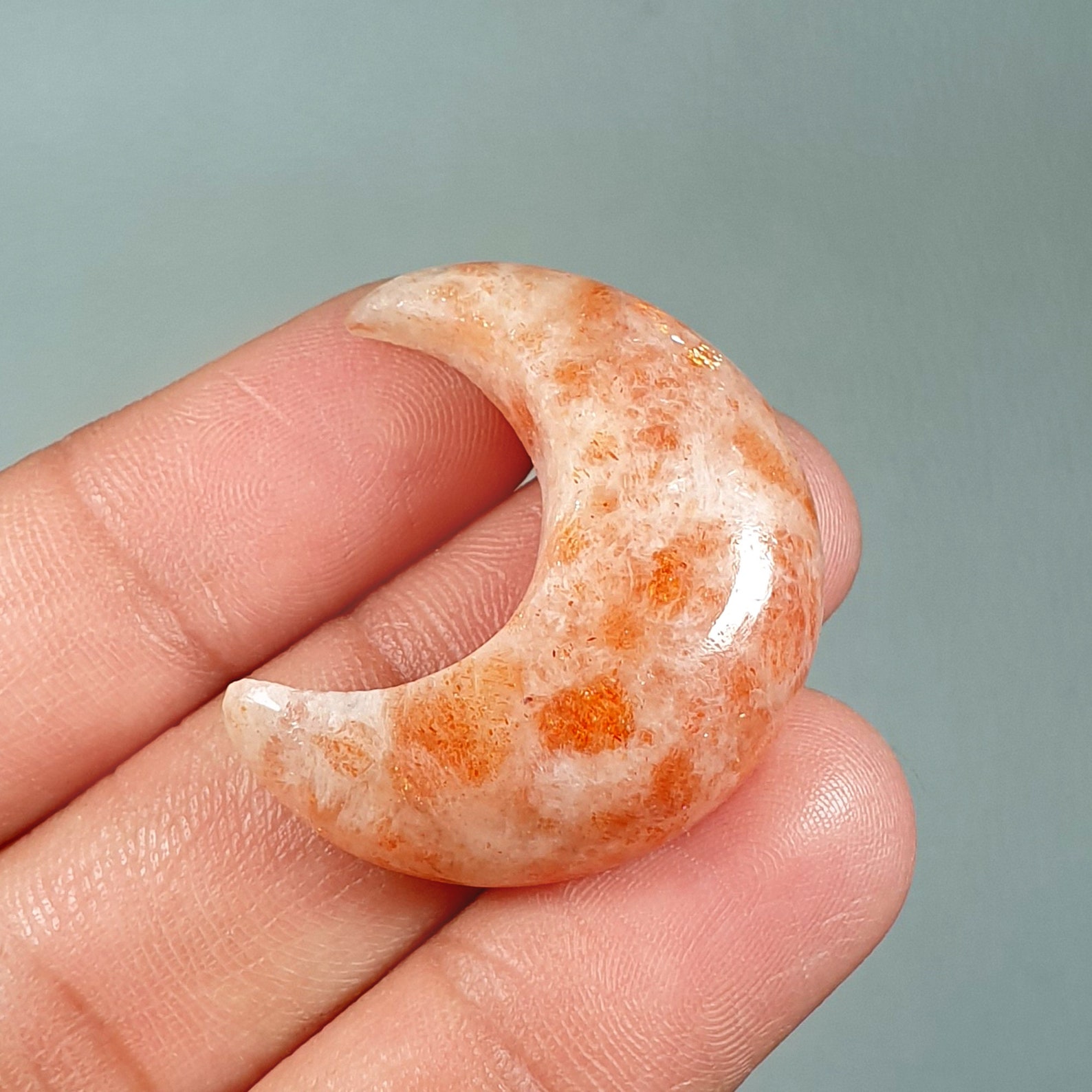 Natural Indian Sunstone Stone Sunstone Half Moon Cabochon | Etsy