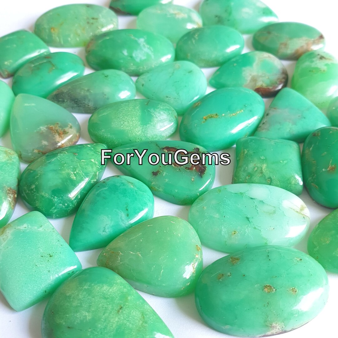 Chrysoprase Stone Wholesale Chrysoprase Cabochons Lot Loose Flat Back ...