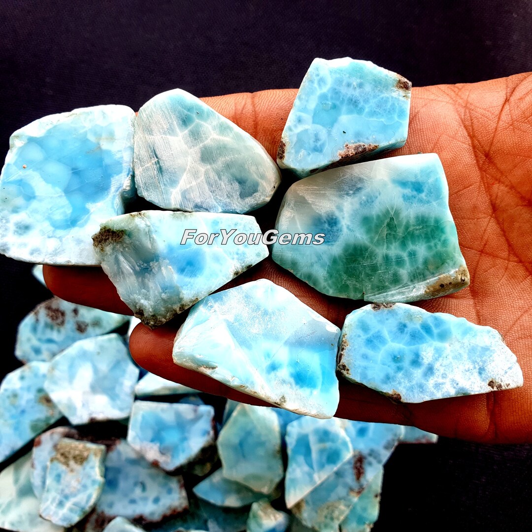 Larimar Stone Wholesale Larimar Slabs Lot Natural Larimar Raw Slabs ...