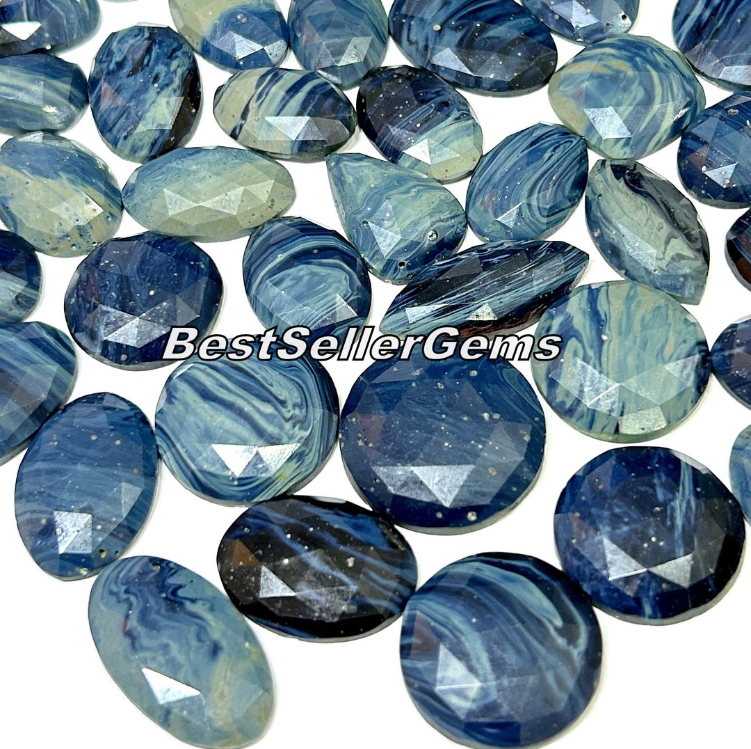 Faceted Blue Leland Obsidian Mix Shapes Lot Wholesale Price Faceted ...